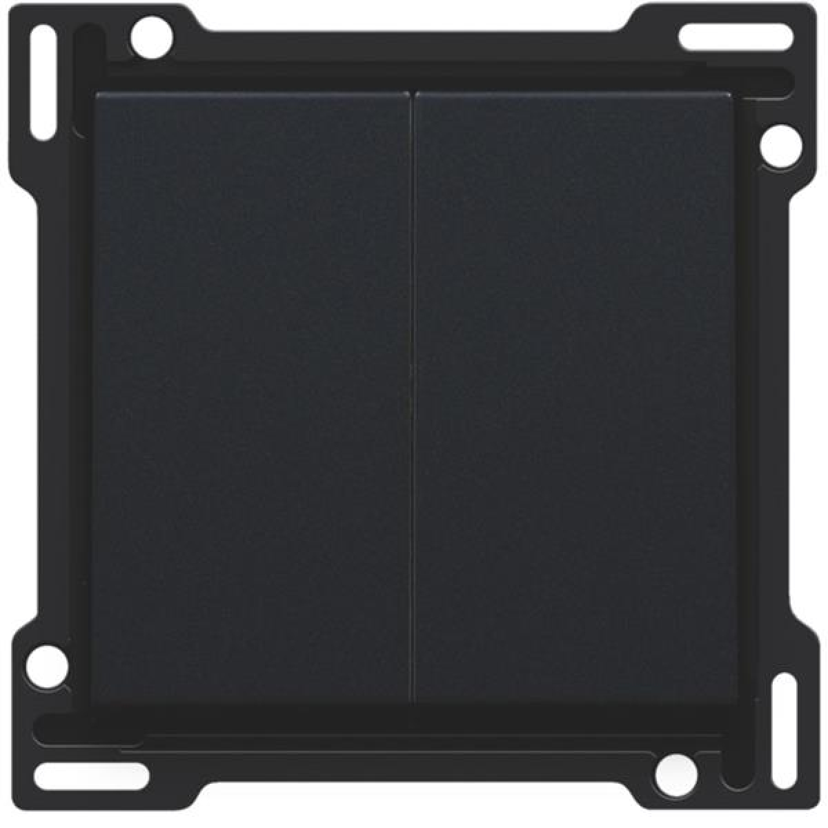 Niko - toets 2-voudig voor drukknop, niko pure steel black staal zwart ...