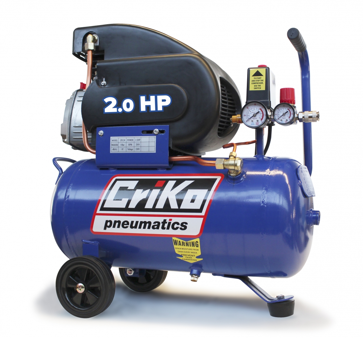 Criko compressor 25l 2pk met olie | Tools and Co