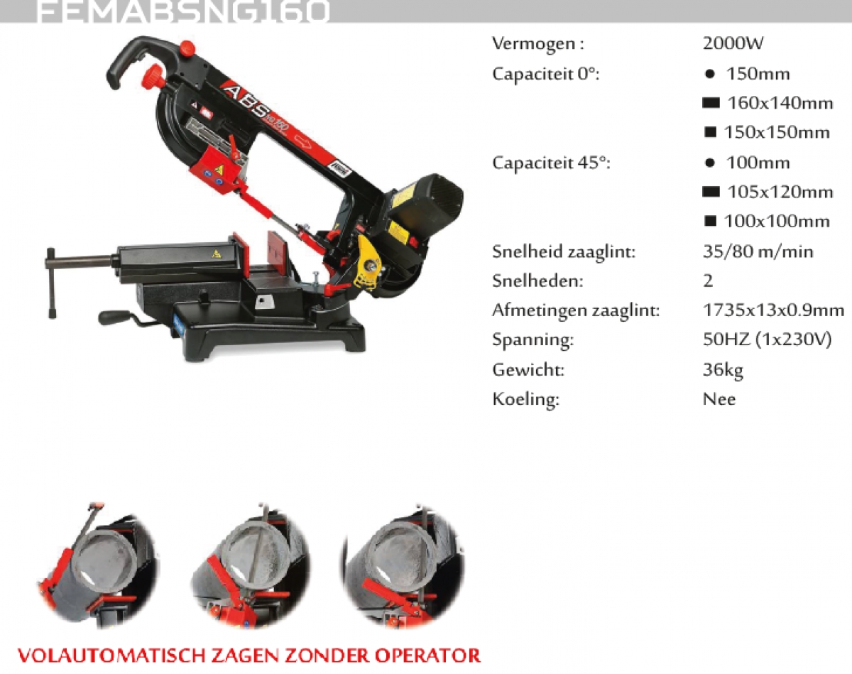Femi femabsng160 lintzaagmachine 2000w | Tools and Co